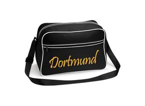 4068859490904 - multifanshop® Retrotasche - Dortmund - Schriftzug - Druck gelb - Tasche