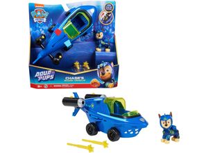 0778988446713 - Paw Patrol Aqua Pups - Basis Fahrzeug im Hai-Design mit Chase-Welpenfigur Spielfahrzeug