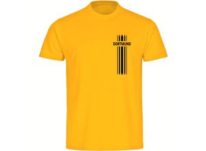 4068859188238 - multifanshop® Herren T-Shirt - Dortmund - Streifen - Druck schwarz - Männer