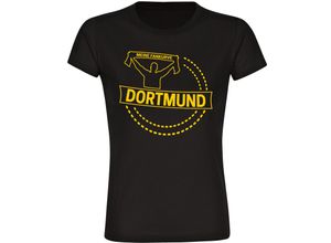 4068859188993 - multifanshop® Damen T-Shirt - Dortmund - Meine Fankurve - Druck gelb - Frauen