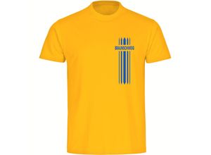 4068859201913 - multifanshop Herren T-Shirt - Braunschweig - Streifen - Druck blau - Männer