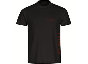 4068859190842 - multifanshop Herren T-Shirt - St Pauli - Brust & Seite - Druck braun - Männer