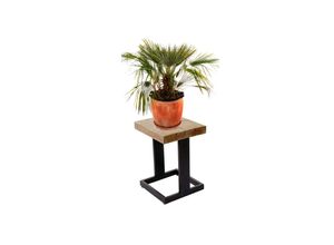 4057651265391 - Blumenhocker MCW-A15 Blumenständer Pflanzentisch Holzhocker Tanne Holz rustikal massiv MVG-zertifiziert 48x36x32cm