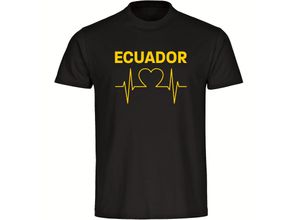 4068859294410 - multifanshop Kinder T-Shirt - Ecuador - Herzschlag - Druck gelb - Kind