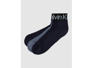 8720245219501 - CK Men Quarter 3P Logo Welt Herren Socken One size 40-46