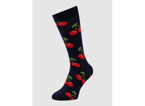 7333102533019 - Feinstrick-Socken Damen Baumwolle marine gemustert