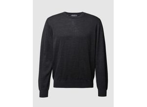 4026399044438 - Übergröße  Maerz Pullover O-Neck in reiner Merinowolle in Anthrazit