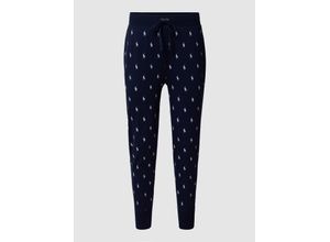 3616531386178 - - Jogginghose in Marine mit durchgehendem Logo-Print-Marineblau