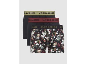 5715108003451 - Jack & Jones - 3er-Pack geblümte Unterhosen in Schwarz