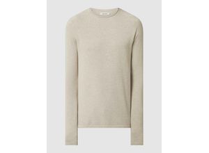 5714487468042 - JACK & JONES Rundhalspullover JJEHILL Oatmeal MELANGE Unifarben Beige - Gr XL