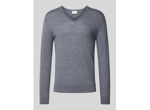 4046346773587 - OLYMP Pullover Herren V-Ausschnitt grau Uni & Uninah