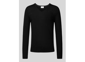 4046346773686 - OLYMP Pullover Herren V-Ausschnitt schwarz Uni & Uninah