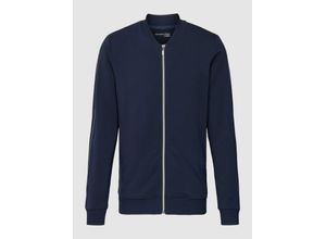 4007066214682 - Jacke langarm Sweatware Organic Cotton Tencel Bündchen Streifen dunkelblau - Mix+Relax für Herren 485052545658