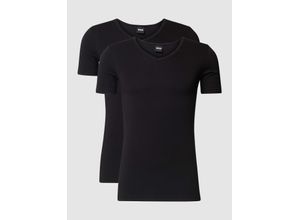 4063535114310 - HUGO BOSS T-Shirt mit V-Ausschnitt und Stretch im 2er-Pack