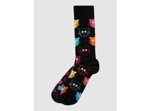 7333102558050 - HAPPY SOCKS Socken Classic Cat 2er-Pack Minimal-Print Baumwollmix schwarz 36-40