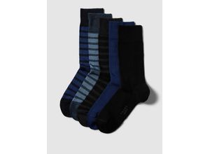 4043874800037 - FALKE Kurzsocken 4er-Pack Streifen für Herren blau 43-46