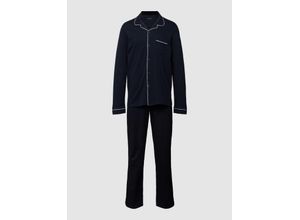 4007066271135 - Pyjama lang Interlock dunkelblau - Fine Interlock für Herren 48505254565860