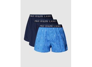 3616533114786 - - Gewebte Boxershorts in Marineblau mit Logobund im 3er-Pack