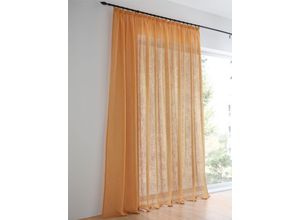 6930325717359 - Gardine HEINE HOME Gardinen Gr 145 cm Universalzugband 140 cm gelb (curry) Halbtransparente Gardinen