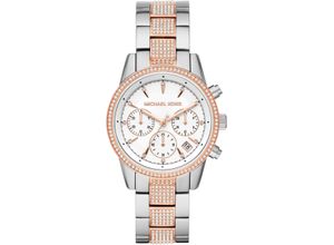 4013496287363 - Chronograph MICHAEL KORS RITZ MK6651 Armbanduhren rosegold (silberfarben roségoldfarben) Damen Quarzuhr Armbanduhr Damenuhr Stoppfunktion Edelstahlarmband