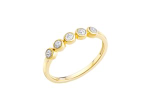 4006046366991 - Fingerring DIAMONDS BY ELLEN K Gold 585 zweifarbig mit 5x Brillant zus 005ct Fingerringe Gr 052 (166) 005 ct P1 = bei 10-facher Vergrößerung erkennbare Einschlüsse Gold bunt (mehrfarbig weiß) Damen