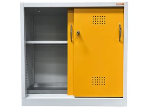 4061753274755 - eurokraft basic Umweltschrank mit Schiebetüren Höhe 900 mm 1 Fachboden mit 1 Bodenauffangwanne