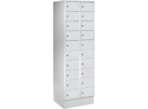 4250618204802 - Schließfachschrank Stahlbl Türanschl rechts Zylinderschloss 20 Fächer B 600 x H 1800 mm lgrau RAL 7035 lgrau RAL 7035