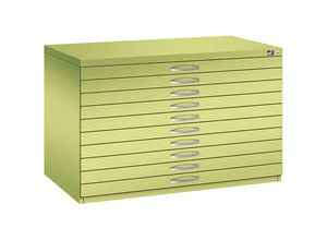 4067521474556 - CP 7100 Planschrank virdingrün 10 Schubladen 1100 x 765 x 760 cm