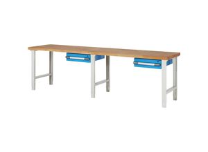 4061753265753 - eurokraft pro Werkbank Baukastensystem Serie 7000 2 Hängeschubladen BxT 3000 x 700 mm