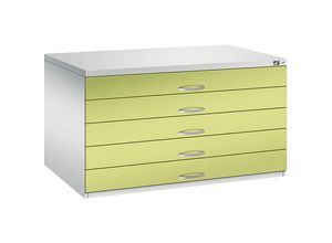 4062084479178 - CP 7200 Planschrank lichtgrau viridingrün 5 Schubladen 1350 x 960 x 760 cm