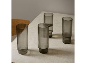 5704723028680 - - Ripple Longdrink-Glas 4er Set - grau 03l  H x Ø 14x7cm