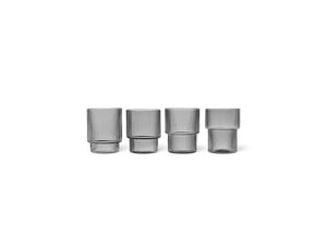 5704723028673 - Glas Ripple grau 200 ml mundgeblasen 4er-Set