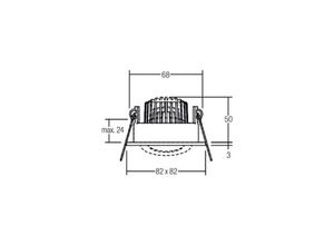 4251433908050 - BRUMBERG Einbaustrahler IP65 eckig schaltbar titan