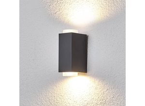 4251096510751 - Lindby Dunkelgraue Außenwandlampe Jovan 2-flammig