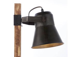 4004353359705 - Lampe Plow Tischleuchte schwarz stahl holz | 1x A60 E27 10W geeignet für Normallampen (nicht enthalten) | Mit Schnurzwischenschalter - Brilliant