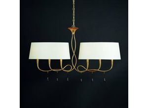 8435153235412 - Mantra Iluminación Pendelleuchte Paola 6fl in Gold und Creme