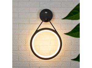 4251096548570 - Lucande - LED-Außenwandlampe Mirco mit Sensor ringförmig - grafitgrau weiß