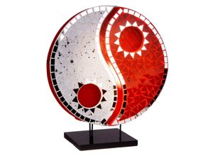 4250323846175 - Woru Tischlampe Ying Yang mit Mosaikspiegelsteinen rot