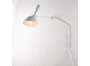 8031414884636 - Eco-Light Wandleuchte Morgan aus Metall mit Stecker weiß