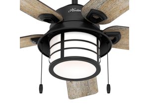 0049694506481 - Santorini Ventilator m Licht holz schwarz