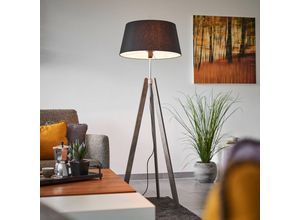 4251096532531 - Rothfels Thea Stehlampe Holz grau Schirm schwarz