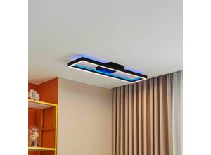 4251911765977 - Lucande - Smart LED-Deckenleuchte Tjado 100 cm schwarz Tuya - Schwarz weiß