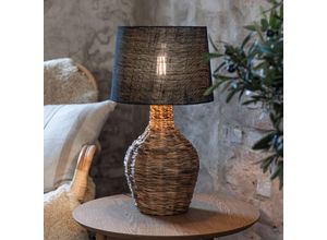 7330024612655 - Tischlampe Paglia natur schwarz Rattan Jute Höhe 58 cm