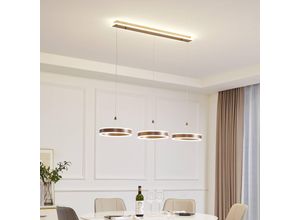 4251911776195 - LED-Hängeleuchte Kolo 3-flg braun Eisen dimmbar - kaffeebraun weiß gefrostet - Lucande