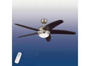 4895105604880 - Bendan Deckenventilator (Ø x H) 132 cm x 360 mm Flügelfarbe Braun Gehäusefarbe (Details) Aluminium (gebürstet)