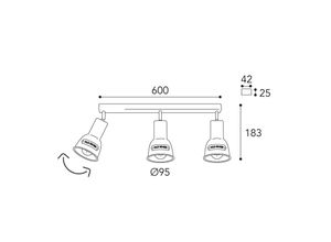 8021035015632 - Moretti Luce Deckenlampe Azali 1549E27 3-flg messing antik