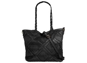 4260543056346 - Shopper SAMANTHA LOOK Damen Gr B H T 33cm x 30cm x 15cm onesize schwarz Leder Taschen echt Leder Made in Italy