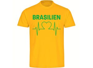 4068859287948 - multifanshop Kinder T-Shirt - Brasilien - Herzschlag - Druck grün - Kind