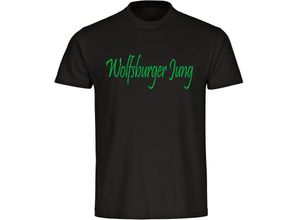 4068859183141 - multifanshop Kinder T-Shirt - Wolfsburg - Wolfsburger Jung - Druck grün - Kind