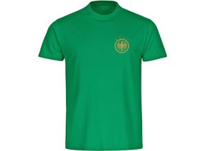 4068859251956 - multifanshop Herren T-Shirt - Deutschland - Adler Retro Gold - Druck gold metallic - Männer